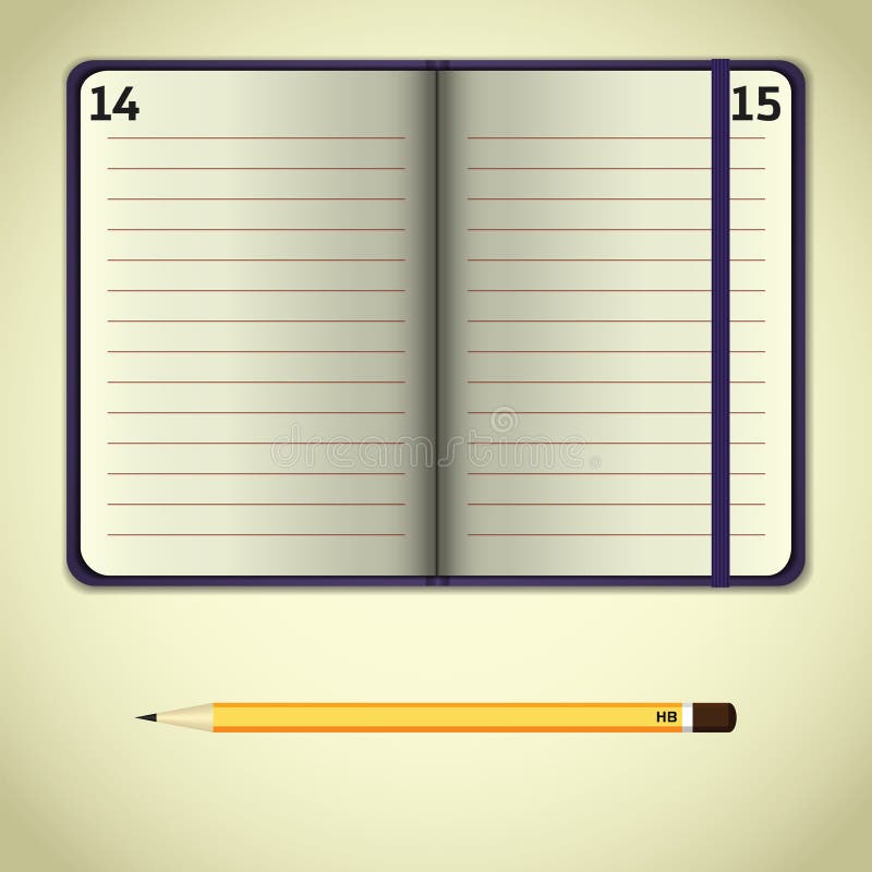 Violet open notebook stock vector. Illustration of organizer - 38950110