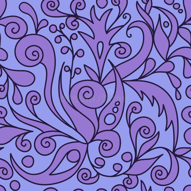 Violet ornamental pattern stock vector. Illustration of leaf - 70953158