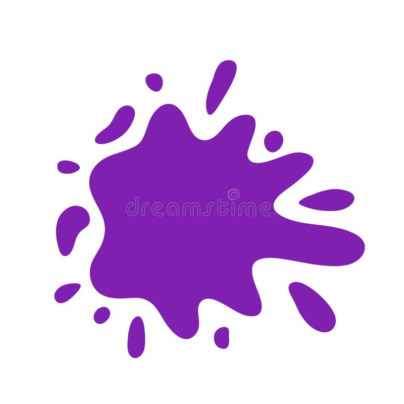Violet Paint Drop and Splash Hand Drawn for Design Stock Vector ...
