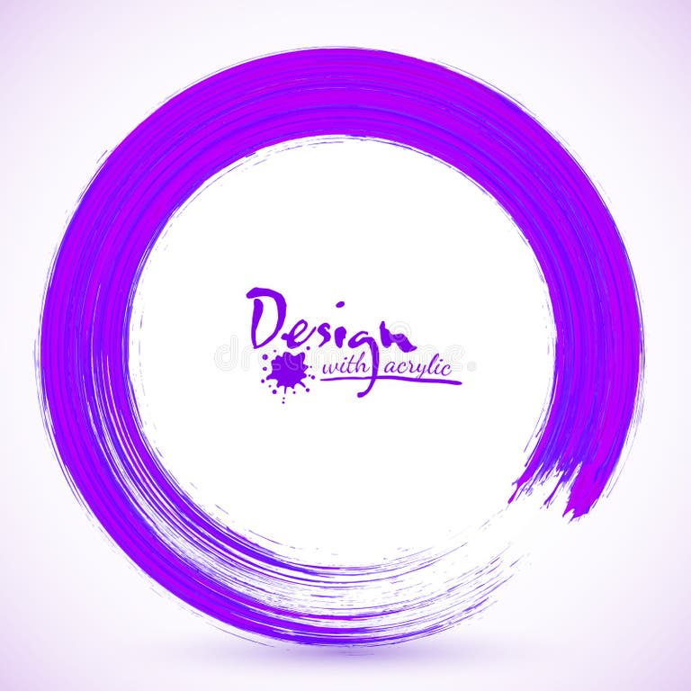 Violet Paintbrush Circle Vector Frame Stock Vector - Illustration of ...