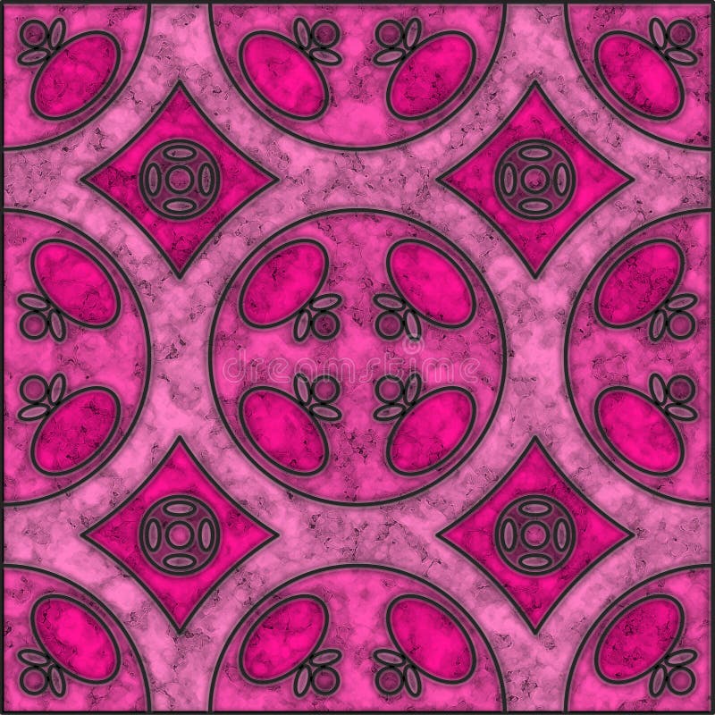 Violet, Pink and Magenta Marble Tile with Geometric Pattern Stock ...
