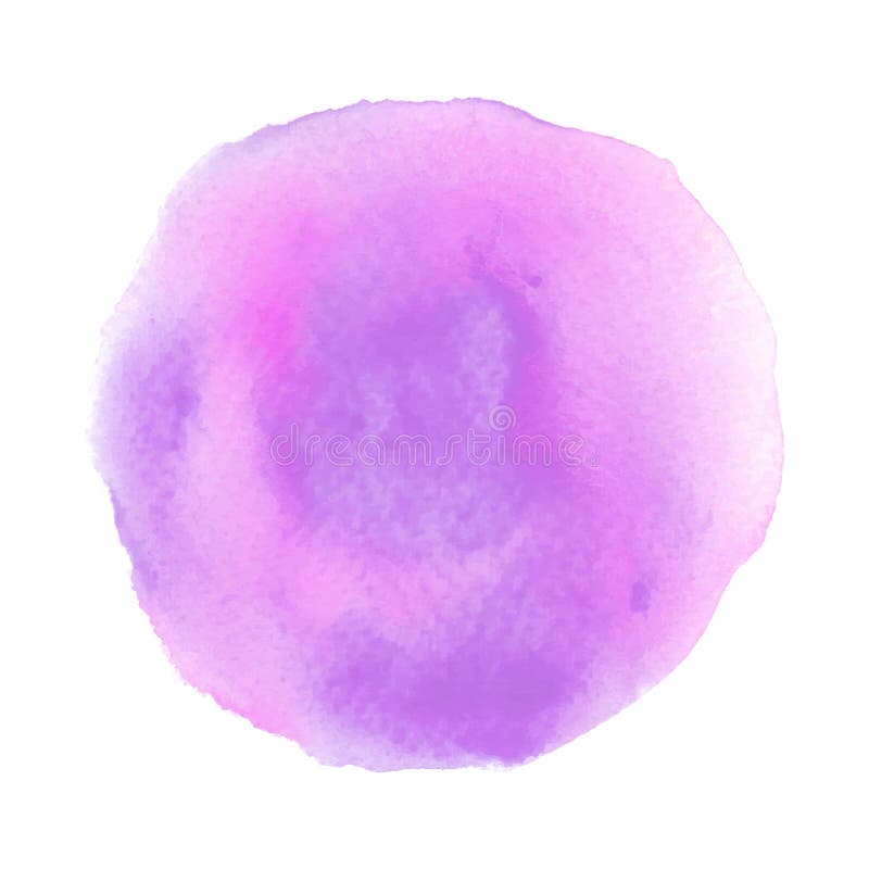 Violet and Pink Round Watercolor on White Background Stock Illustration ...