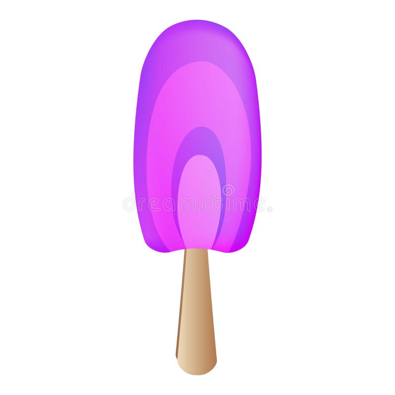 Violet Popsicle Icon, Cartoon Style Stock Vector - Illustration of ...