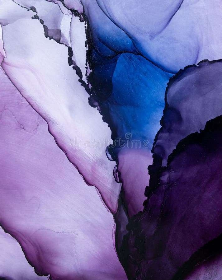 Violet, Purple Alcohol Ink Art. Hand Drawing Artwork. Hand Drawing ...