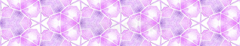 Violet Purple Vintage Seamless Border Scroll Geom Stock Illustration