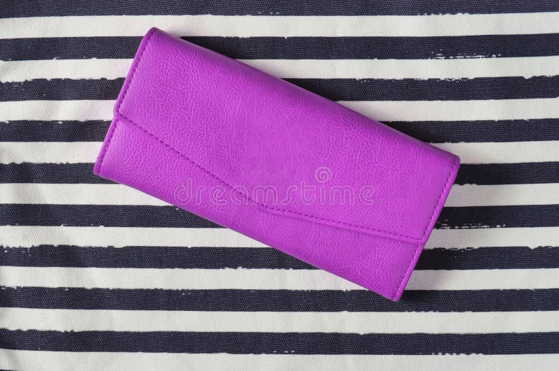 Violet purse top view stock image. Image of garment - 131439477