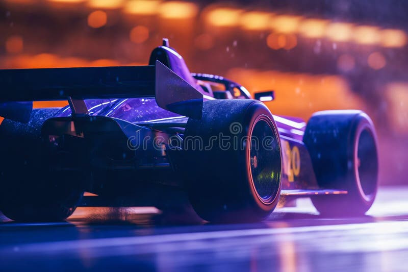 Violet Race Car in Motion Blur. Generative AI Stock Illustration ...