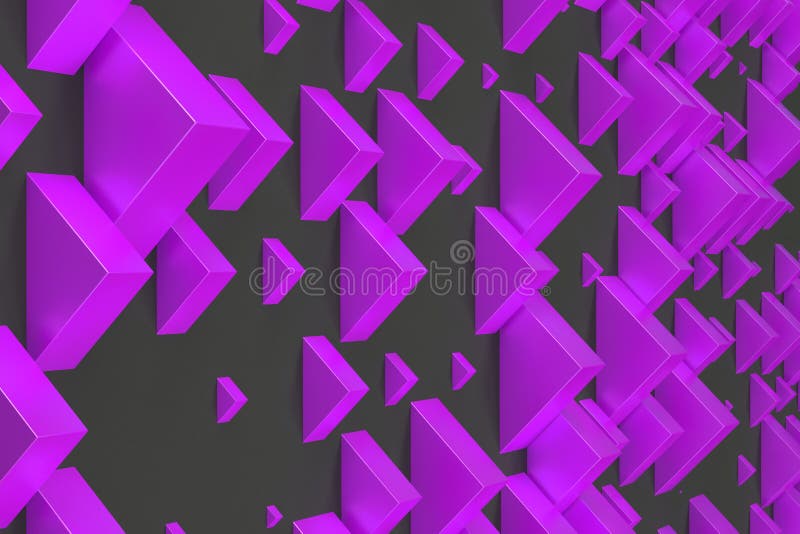 Violet Rectangular Shapes of Random Size on Black Background Stock ...