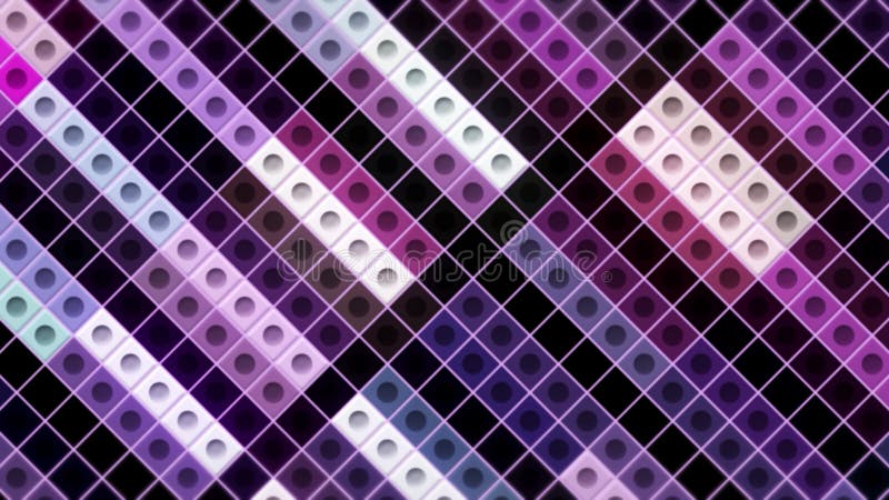 Violet Square Tiles in Seamless Loop Animated Mosaic Surface. Motion ...