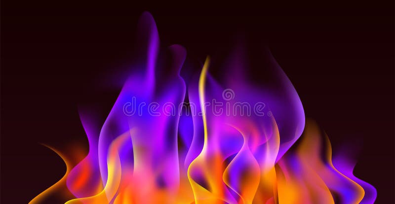 Violet-red Flames on a Dark Background. Imitation of Fire Stock ...