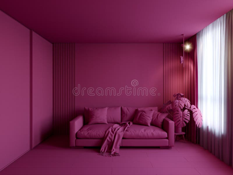 Violet-red interior stock illustration. Illustration of decoration ...