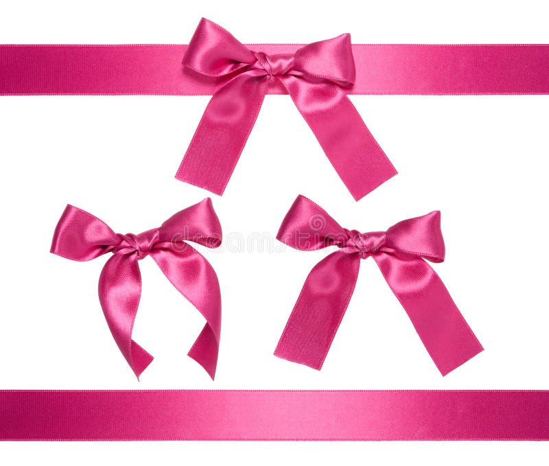 Violet-red Multiple Ribbon with Bow Isolated Stock Photo - Image of ...