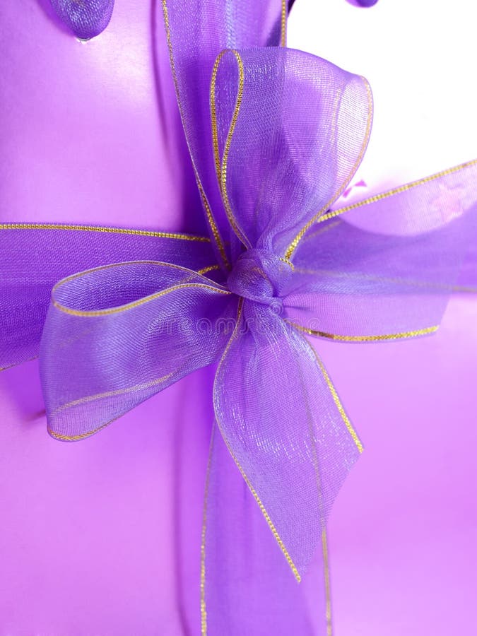 Violet ribbon bow stock image. Image of braid, golden - 14947829