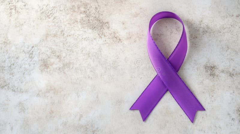 Violet Ribbon a Symbol of Hope and Awareness on a Textured Background ...