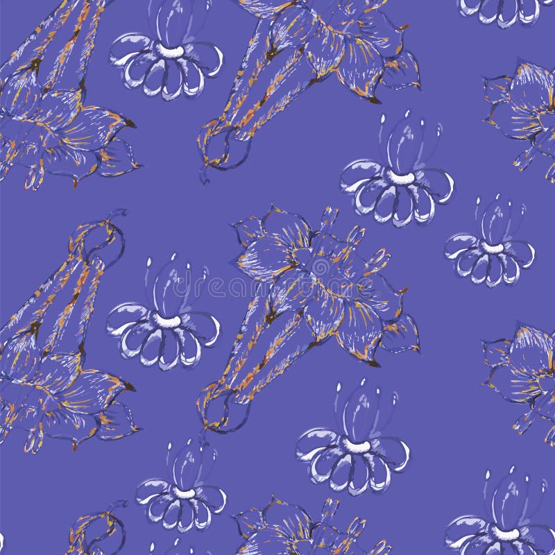 Floral Tendril, Flowers, Purple Stock Vector - Illustration of frame ...