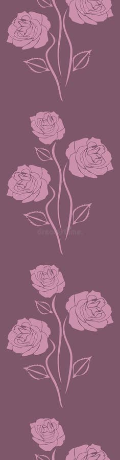 Violet Seamless Border with Stylized Roses Stock Vector - Illustration ...