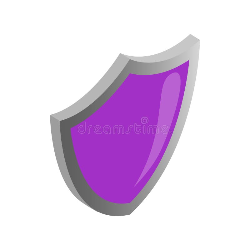 Violet Security Shield Icon, Isometric 3d Style Stock Vector ...