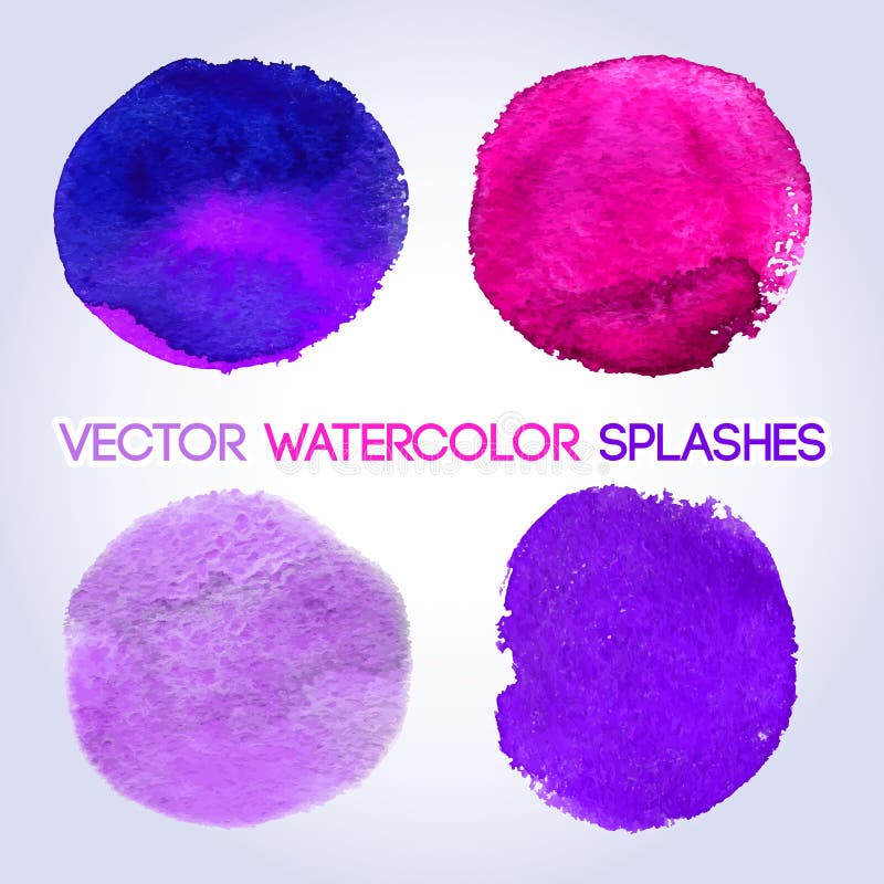 Violet Shades Watercolor Round Shaped Design Stock Vector ...