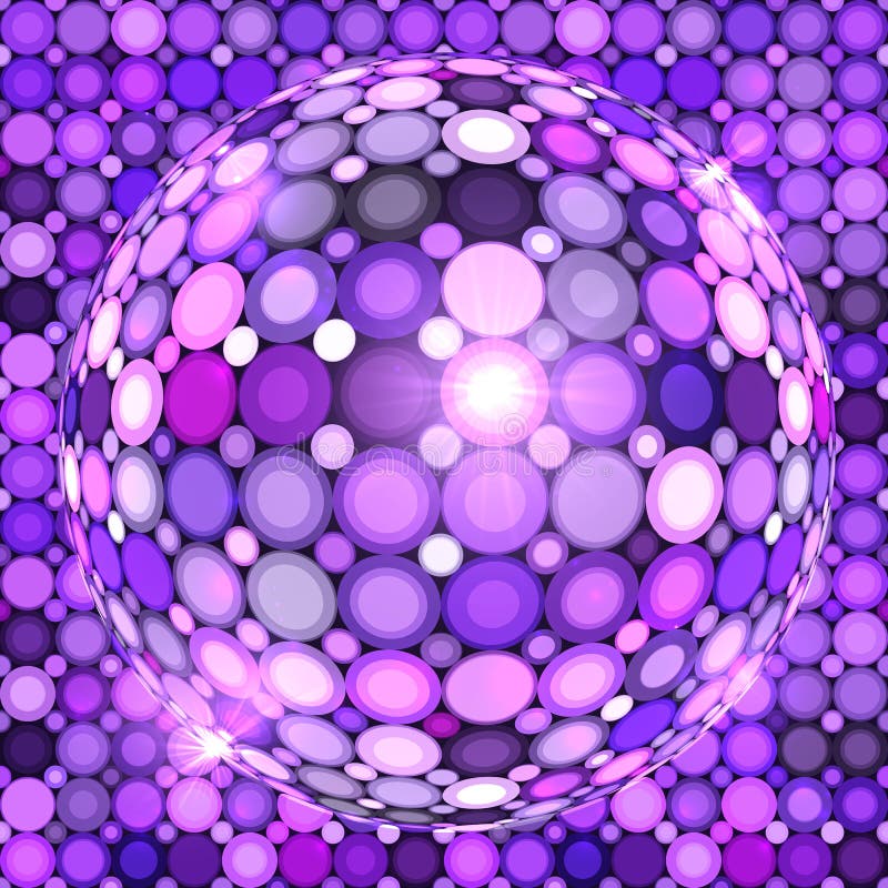 Violet Shining Vector Disco Ball Stock Vector - Illustration of ball ...
