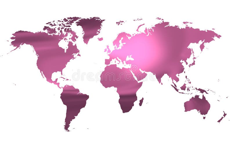 Violet Silhouette of World Map Stock Illustration - Illustration of ...