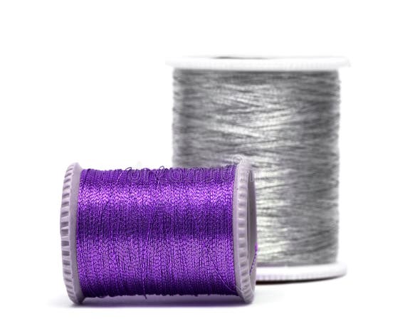 Violet and silver spools stock photo. Image of filament - 8890962