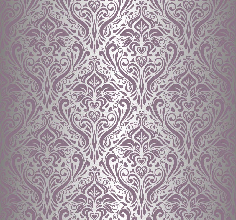 Violet & Silver Vintage Wallpaper Stock Vector - Illustration of ...