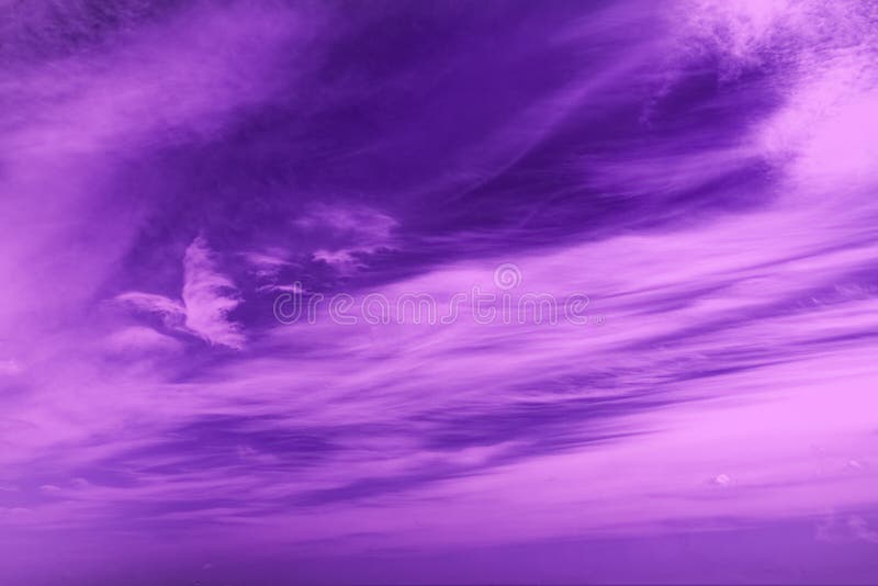 Violet sky with clouds stock photo. Image of background - 211431626