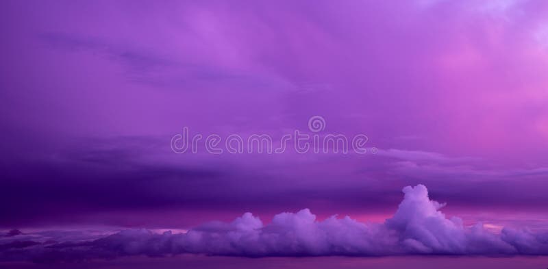 Violet Sky with White Clouds Stock Image - Image of colors, clouds ...