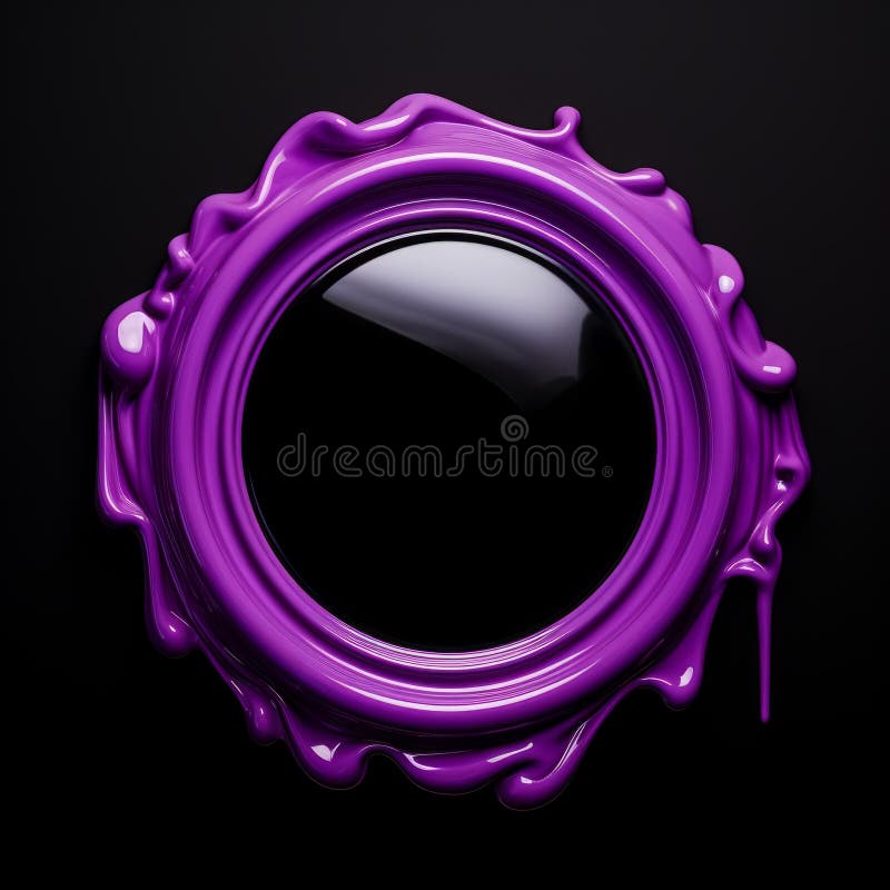 Violet Slime Minimalistic Round Picture Frame. Stock Illustration ...