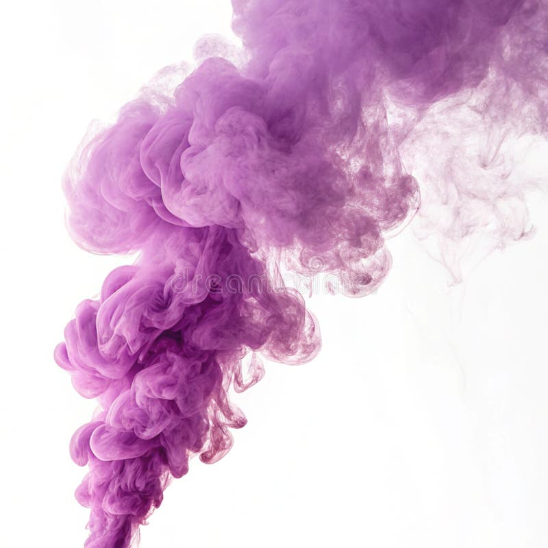 Violet Smoke Cloud Isolated on White Background Stock Illustration ...