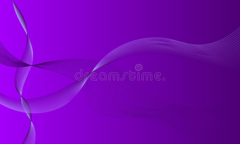 Violet Smooth Lines Wave Curves with Gradient Abstract Background Stock ...