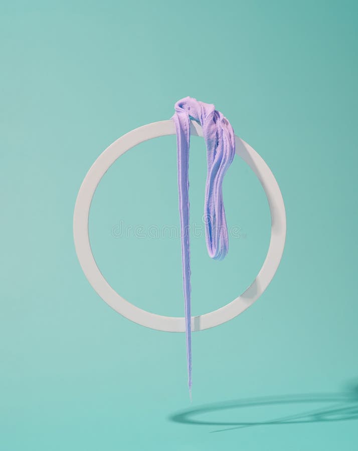 Violet Soft Clay Abstract Shape. Circular Frame on Teal Background ...