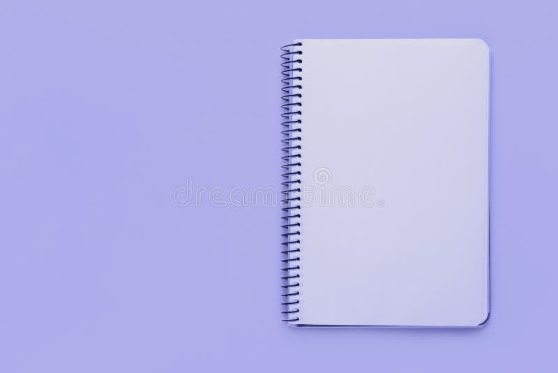 Violet Spiral Notebook with Empty Sheets Stock Image - Image of color ...