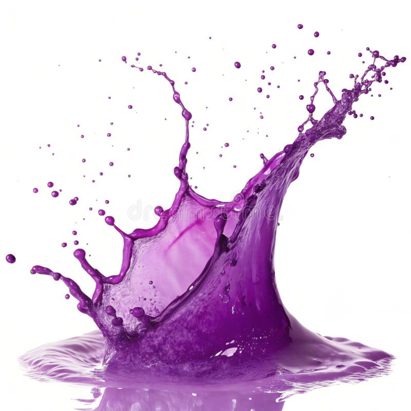 Violet Splash Color Isolated on White Background Stock Illustration ...