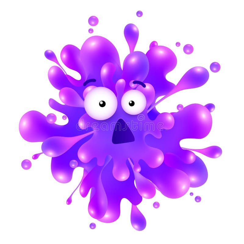 Violet Splash Scared Face Vector Violet Character Stock Vector ...