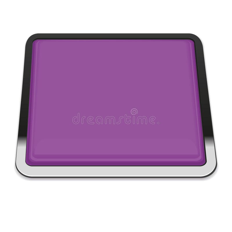 Violet square button stock vector. Illustration of design - 80091806