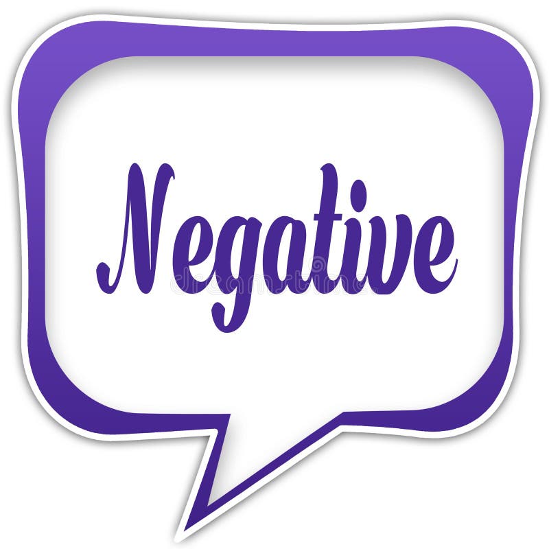 Violet Square Speech Bubble with NEGATIVE Text Message Stock ...
