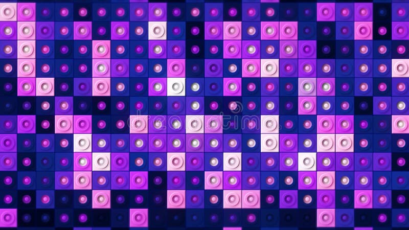 Violet Square Tiles in Seamless Loop Animated Mosaic Surface. Motion ...