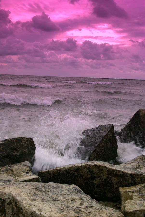 Violet Storm stock photo. Image of dusk, tempest, coast - 6107976