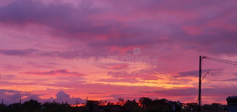 Violet sunset stock photo. Image of time, sunset, relax - 268994824