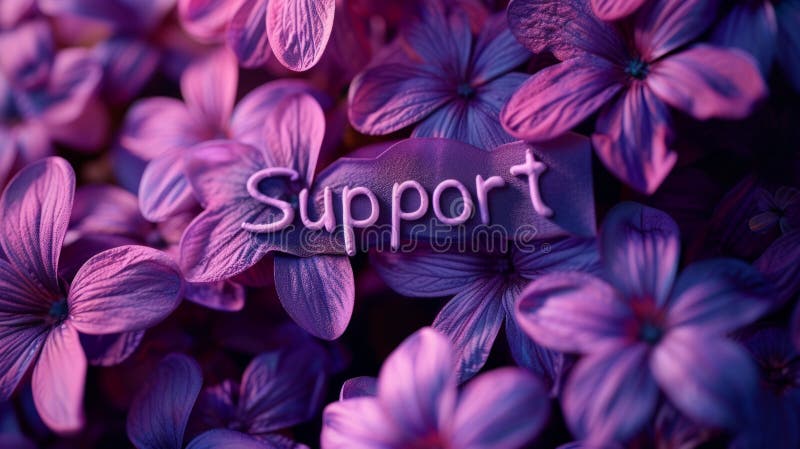 Violet Support Concept Creative Horizontal Art Poster. Stock Illustration - Illustration of ...