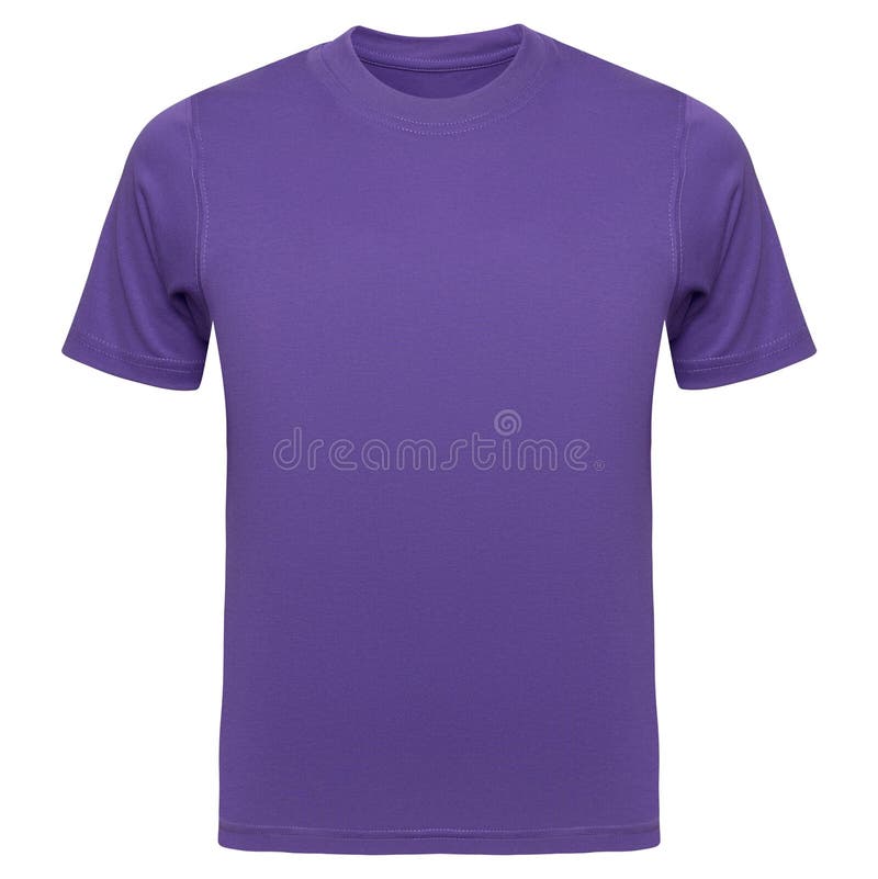 Violet T-shirt Template Men Isolated on White. Tee Shirt Blank As ...