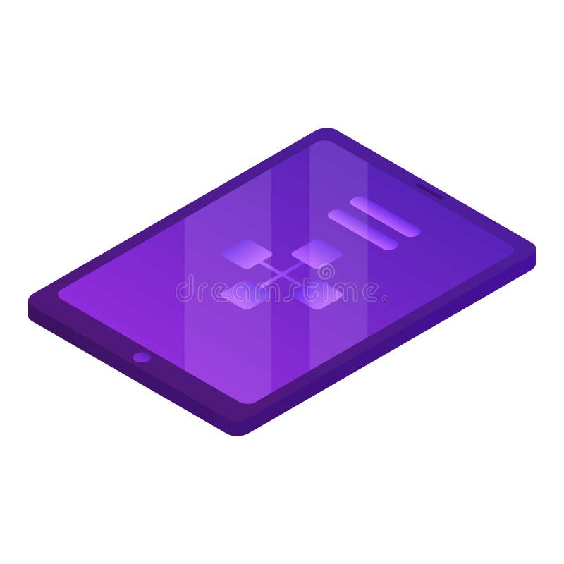 Violet Tablet Icon, Isometric Style Stock Vector - Illustration of ...