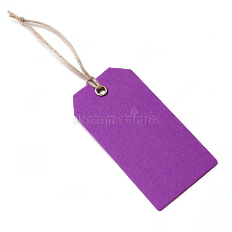 Violet Tag Isolated on White Background Stock Illustration ...