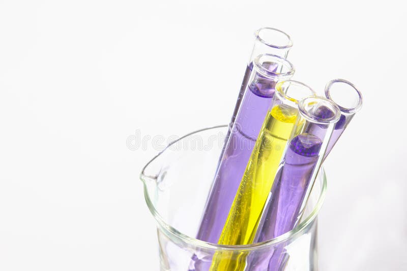 Violet Test Tubes in Beaker Stock Photo - Image of research, violet ...