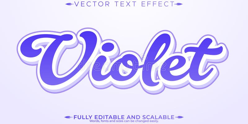Violet Text Effect, Editable Flower and Purple Text Style Stock Vector ...