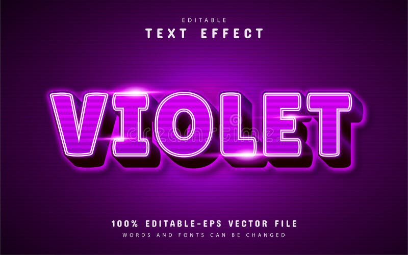 Violet Text Effect with Stripe Pattern Stock Vector - Illustration of ...