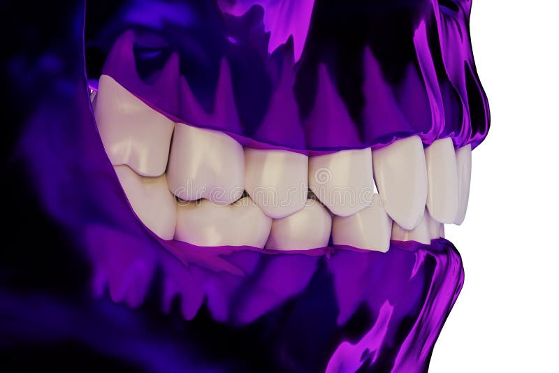 Violet Transparent Human Jaw with a Teeth Stock Illustration ...