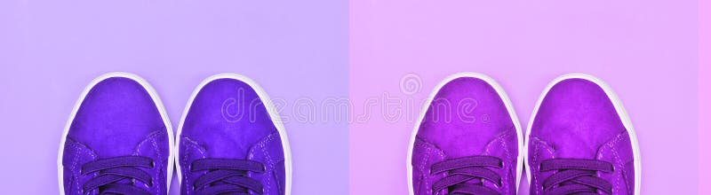 Violet Shoes on Colorful Background. Stock Photo - Image of healthy ...