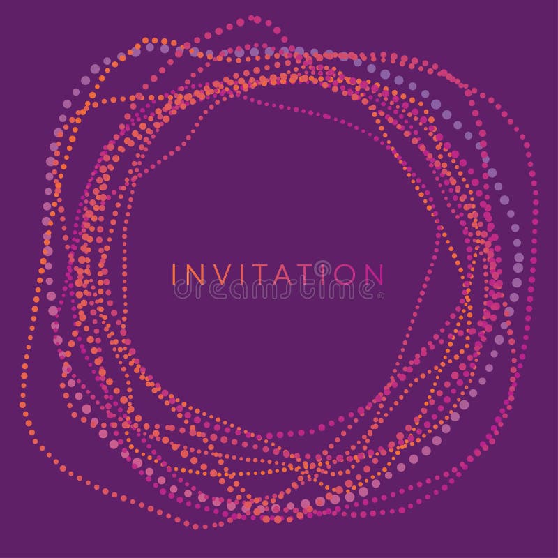 Violet Tribal Dots Curve Circles Frame. Element Stock Vector ...